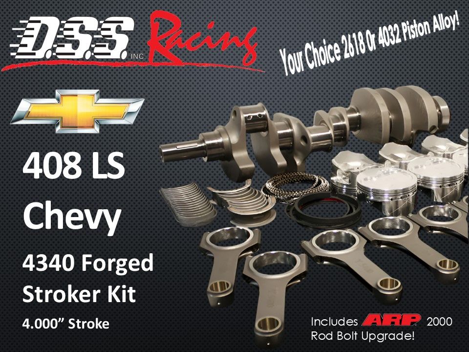 SK408LS-4000-6125-NR-2925-4030 408 LS Chevy Stroker Kit DSS 4340 Forge ...